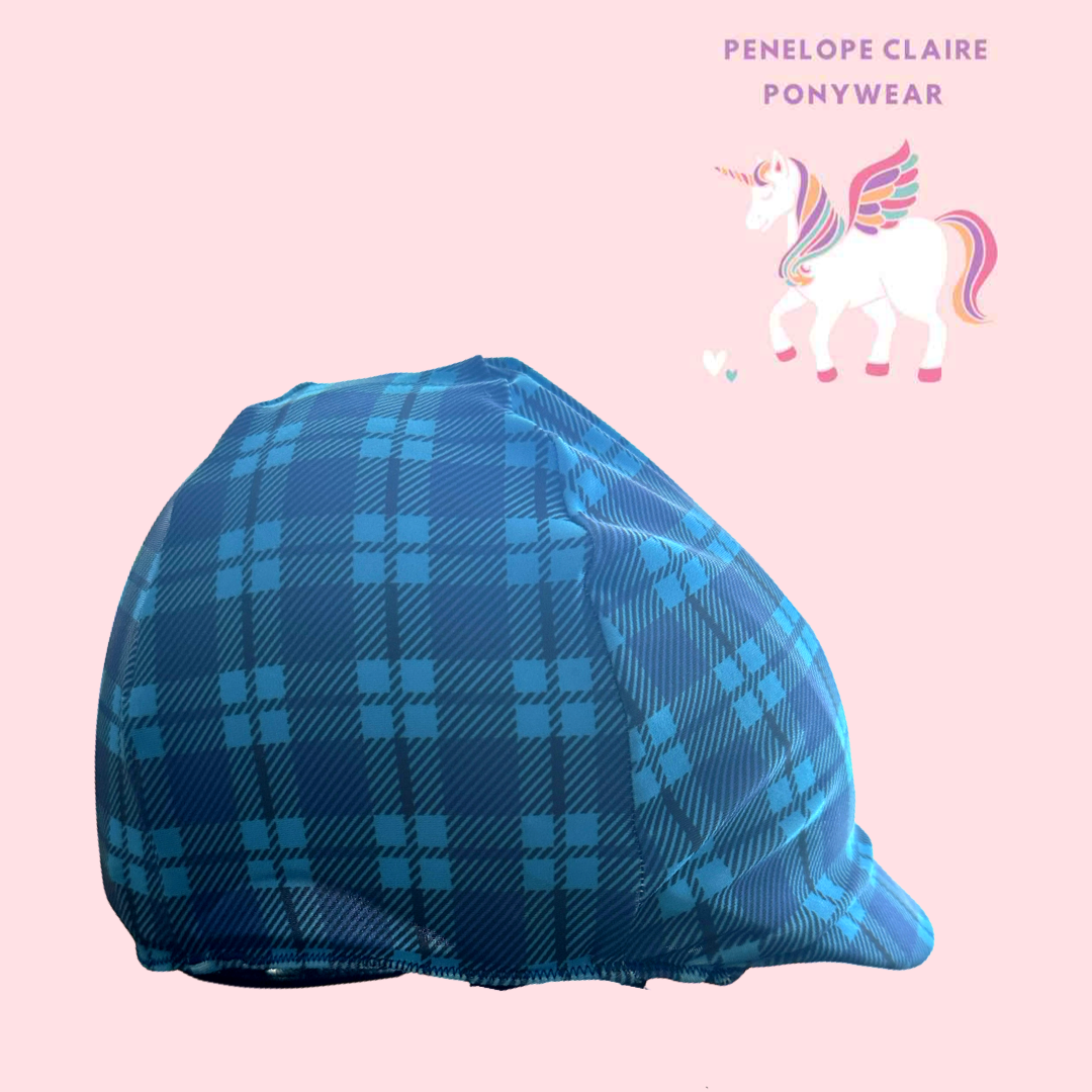 Blue Plaid Kids Helmet Cover – Penelope Claire Ponywear
