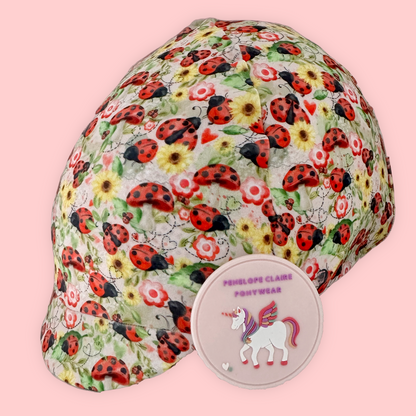 Kids Horse Riding Helmet Cover - Lady Bug Love Design – Penelope Claire ...